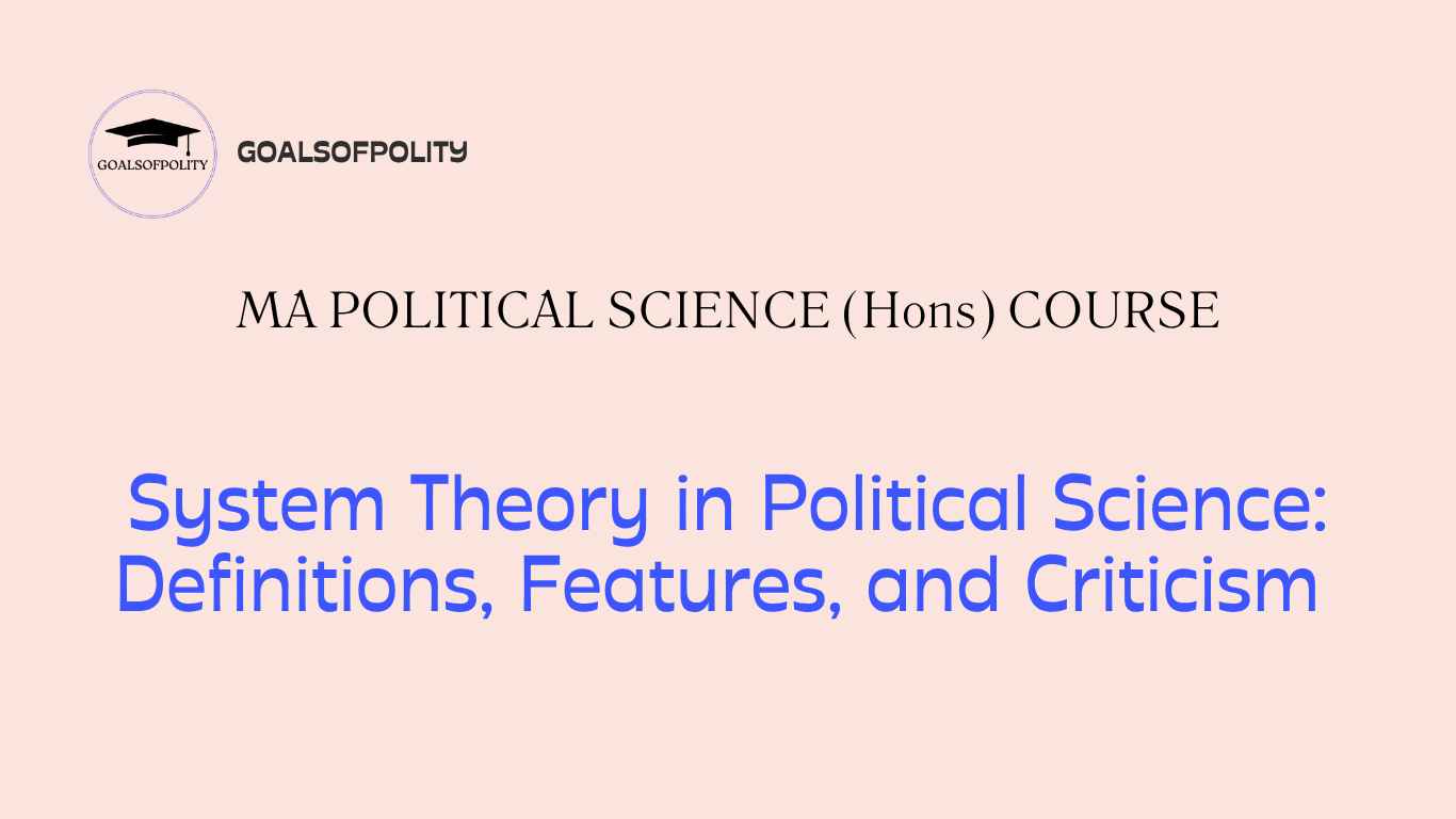 MA Political Science (Hons) - GOALSOFPOLITY